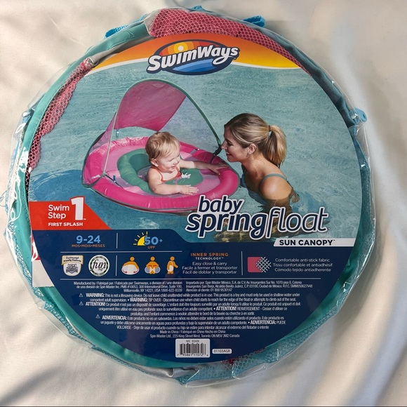 SwimWays | Other | Swimways Baby Spring Float Sun Canopy Pink 924 Mos 5 ...